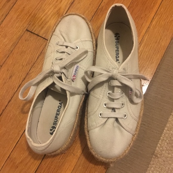 Superga | Shoes | Superga Platform Beige Sneakers | Poshmark